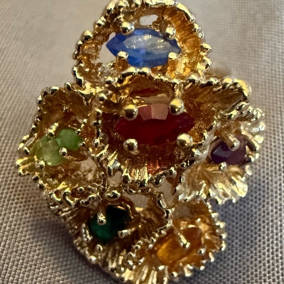 Jewelry | Vintage Joseph Esposito 18k Hge Espo Multi Stone Cocktail ...